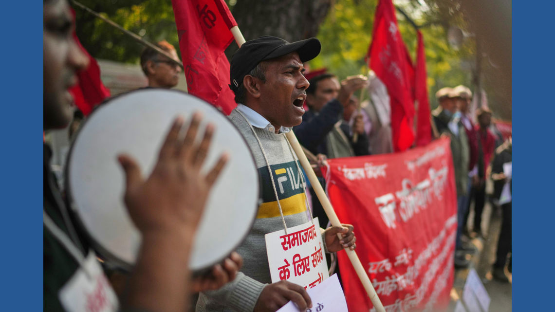 Trade unions in India stage nationwide protests against new labor codes ...