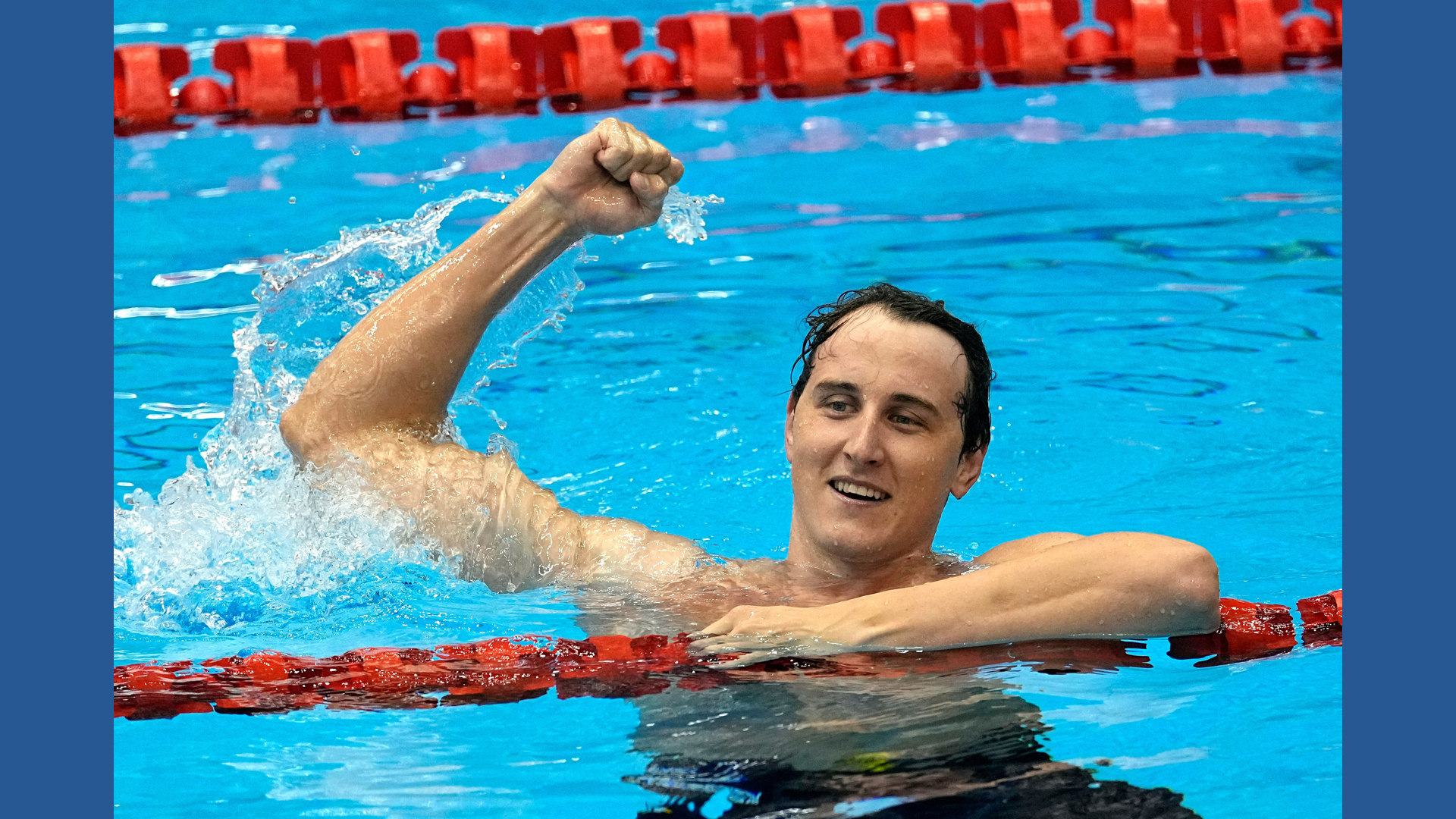 Olympic champion swimmer Cameron McEvoy breaks the 50-meter freestyle ...