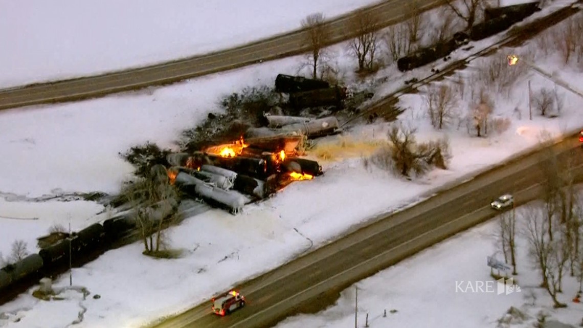 Fiery train derailment prompts evacuations in Minnesota | wbir.com