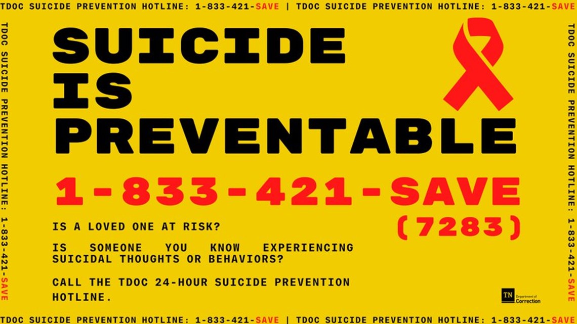 Suicide prevention hotline available in Tennessee prisons | wbir.com