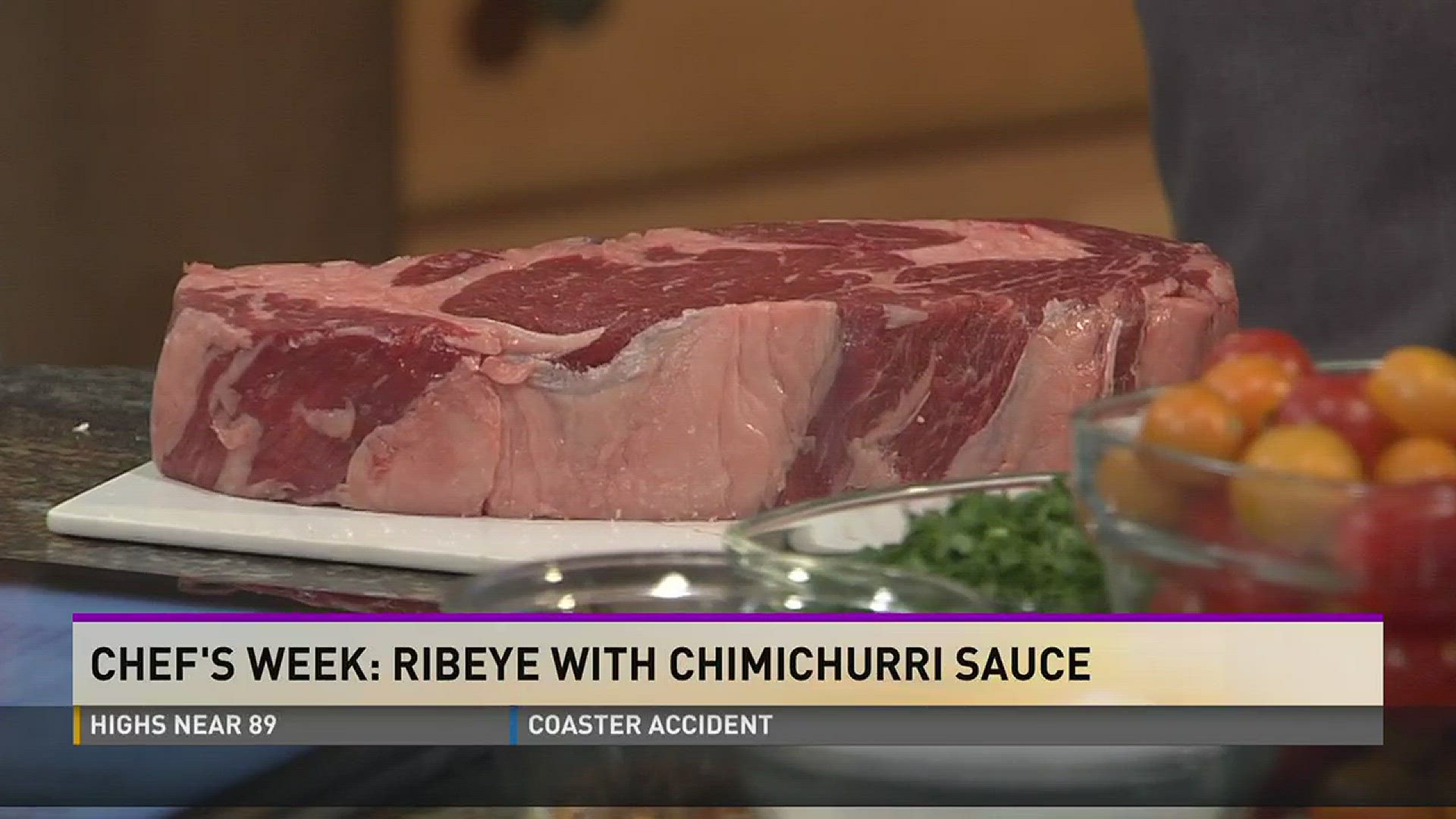 Creekstone Farms Ribeye with Chimichurri and Blistered Tomatoes | wbir.com