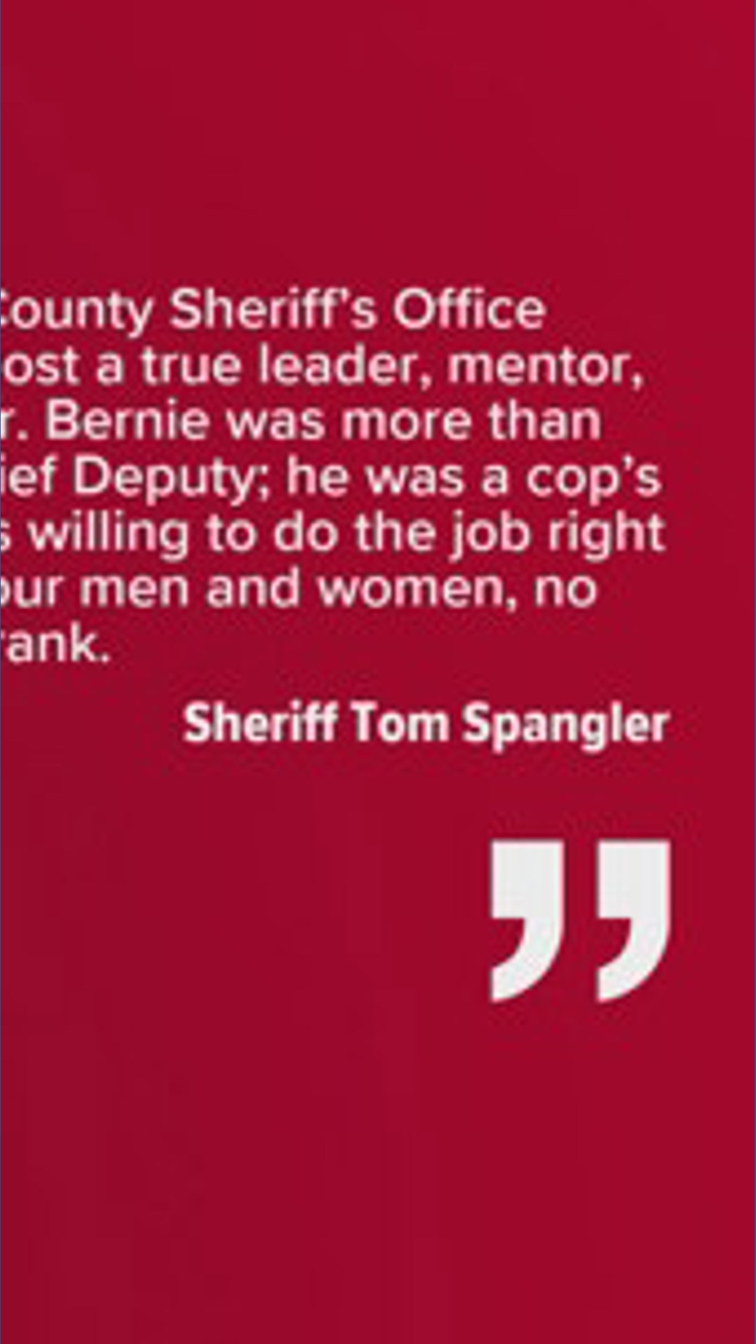 KCSO Chief Deputy Bernie Lyon passes away after spending nearly two ...