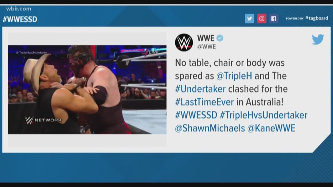 Kane, or Mayor Jacobs, wrestling at the WWE Crown Jewel event in Saudi ...