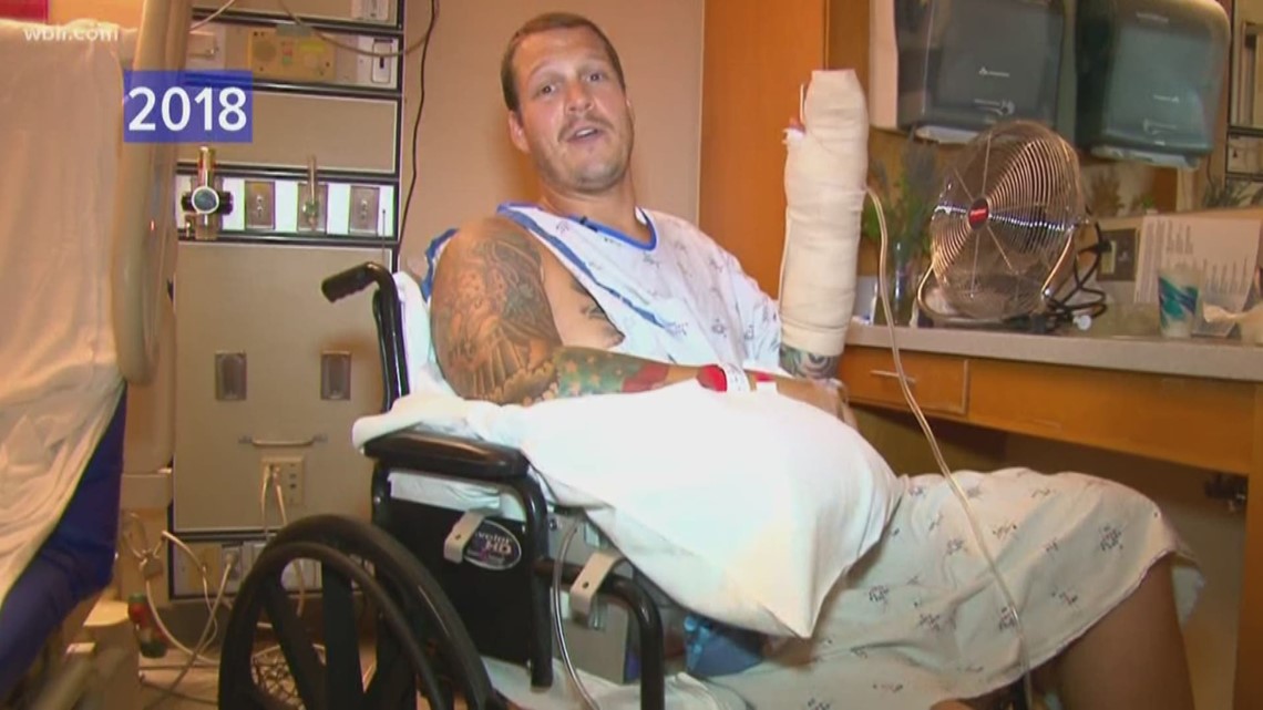 One year after a near-death motorcycle crash, Travis Walker is still ...