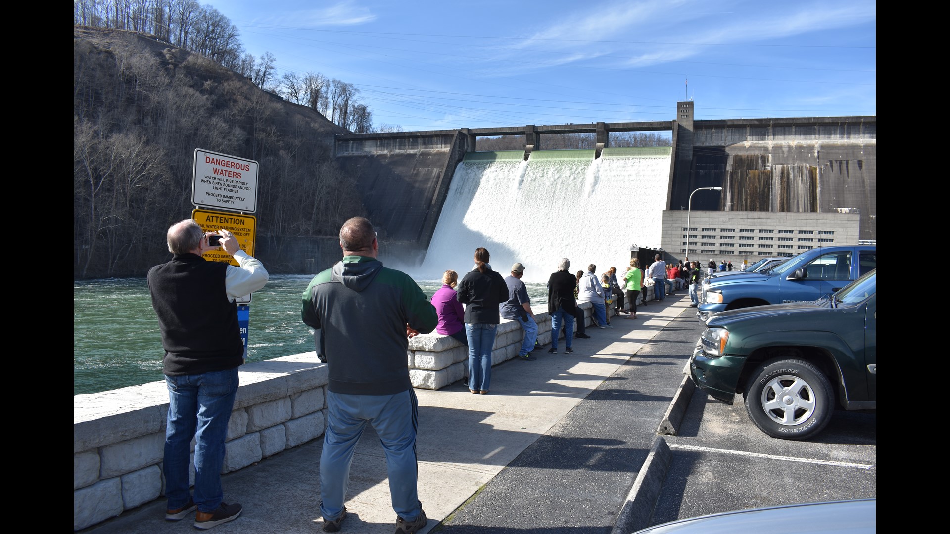 Drone video gives unique view on Norris Dam spilling water after record ...