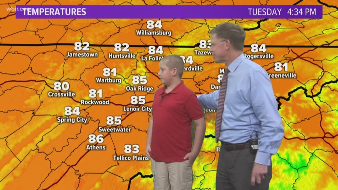 Junior Anchor Logan learns the weather ropes from Todd Howell | wbir.com