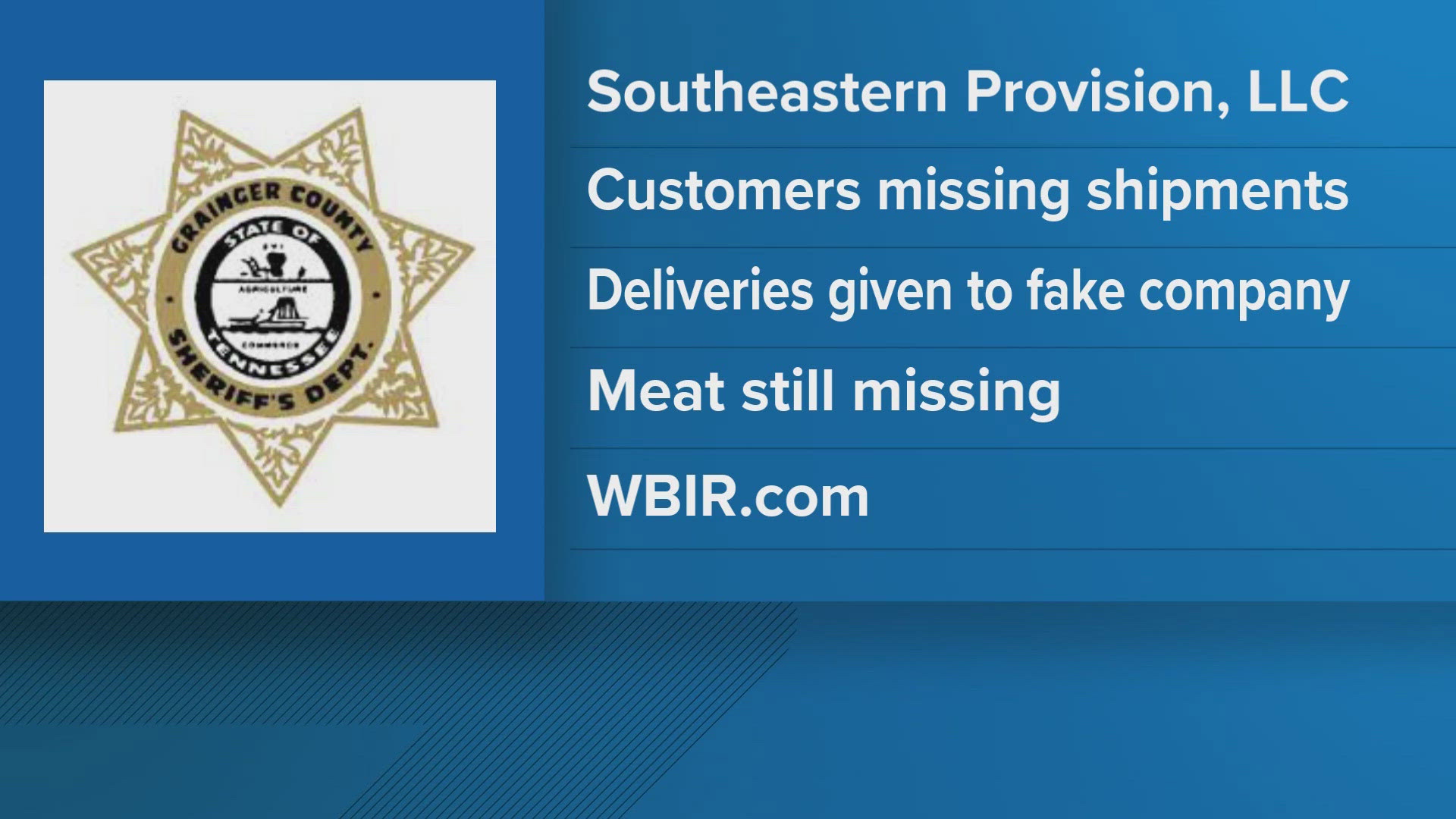 Fake shipping company steals $350K in beef from Tennessee plant | wbir.com