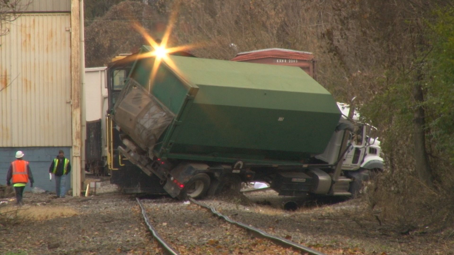 Minor injuries after train hits garbage truck on Middlebrook Pike ...