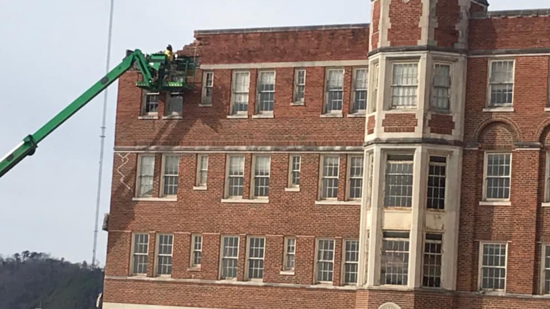 Historic parapet repaired as Public Safety Complex construction ...