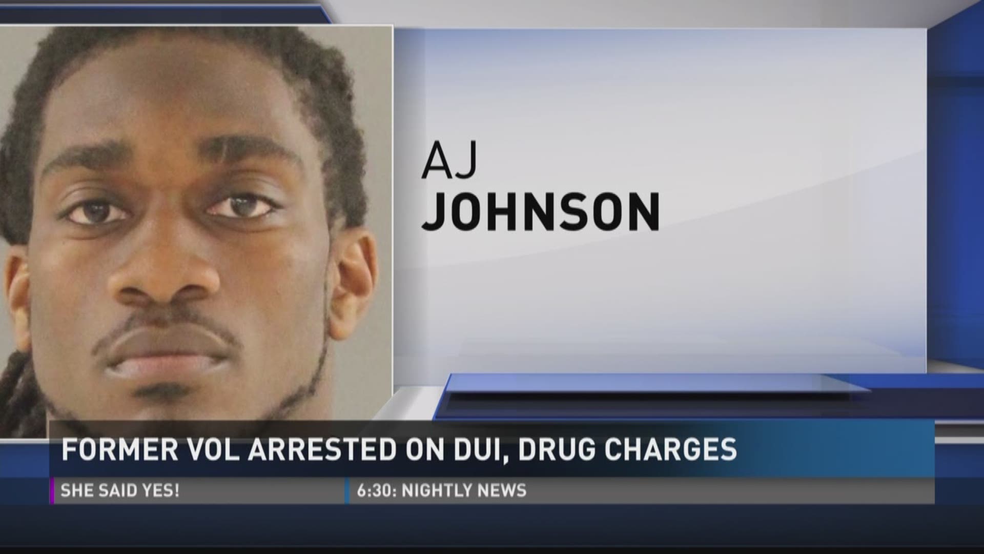 Former UT football player A.J. Johnson charged with DUI | wbir.com