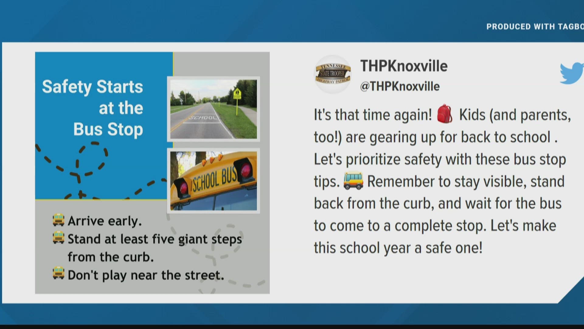Tennessee Highway Patrol shares bus stop safety tips | wbir.com