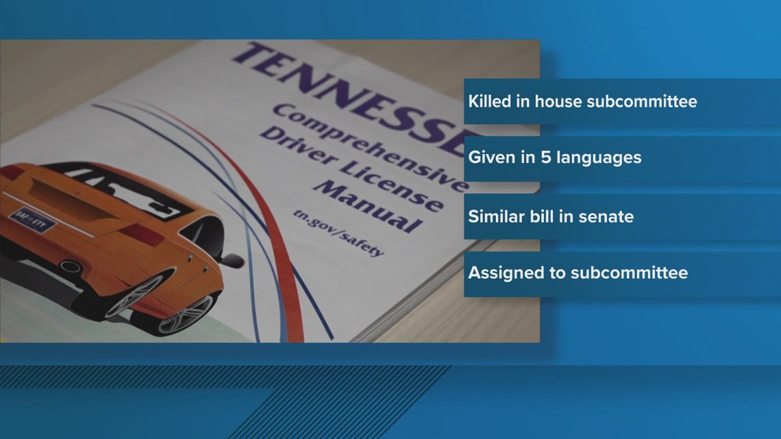 English-only driver exam bill fails in Tennessee House subcommittee ...