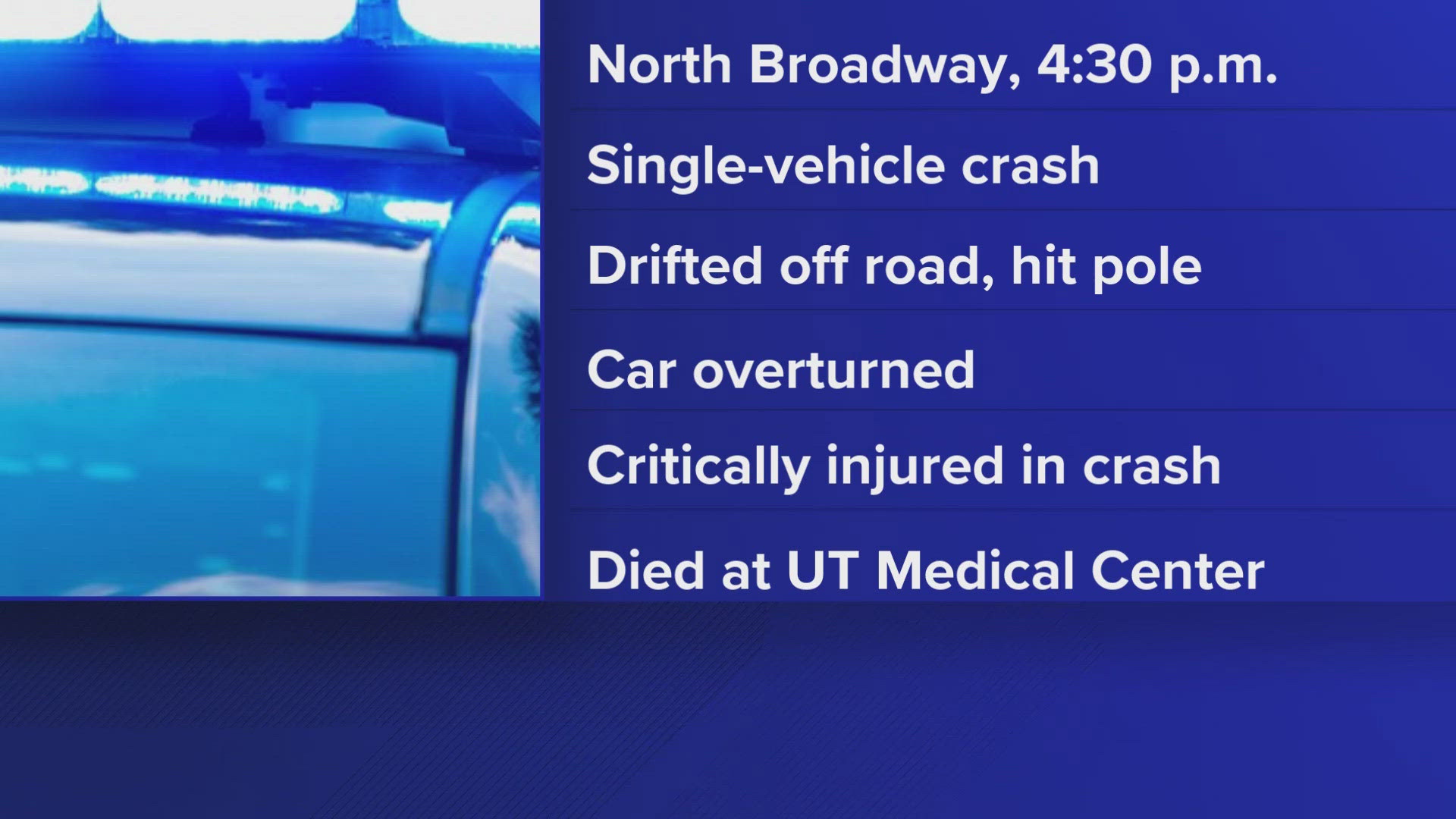 KPD: One woman dead after single-car crash Sunday | wbir.com