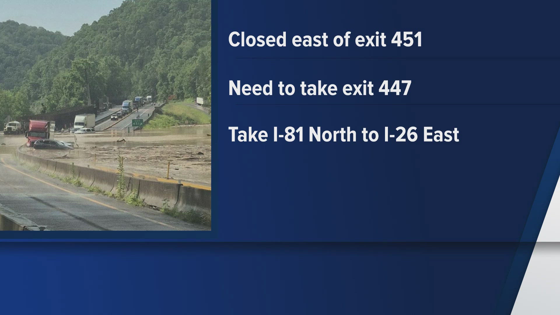 I-40 closed near the TN/NC line due to rockslide, flooding | wbir.com