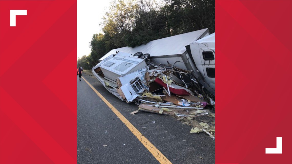 Three children and two adults injured after crash involving a semi ...