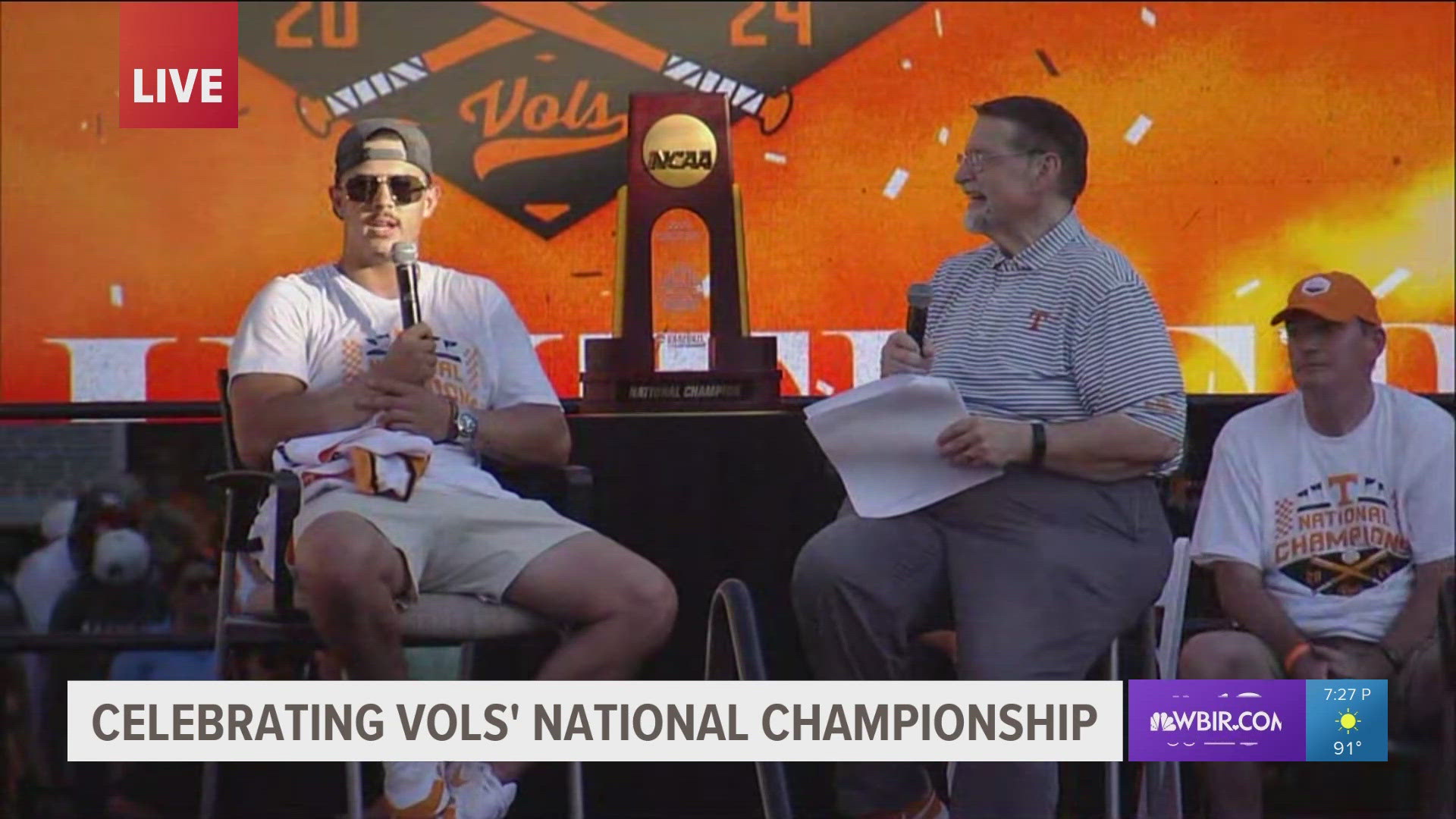 Tennessee baseball players speak during ceremony celebrating College World Series win | wbir.com