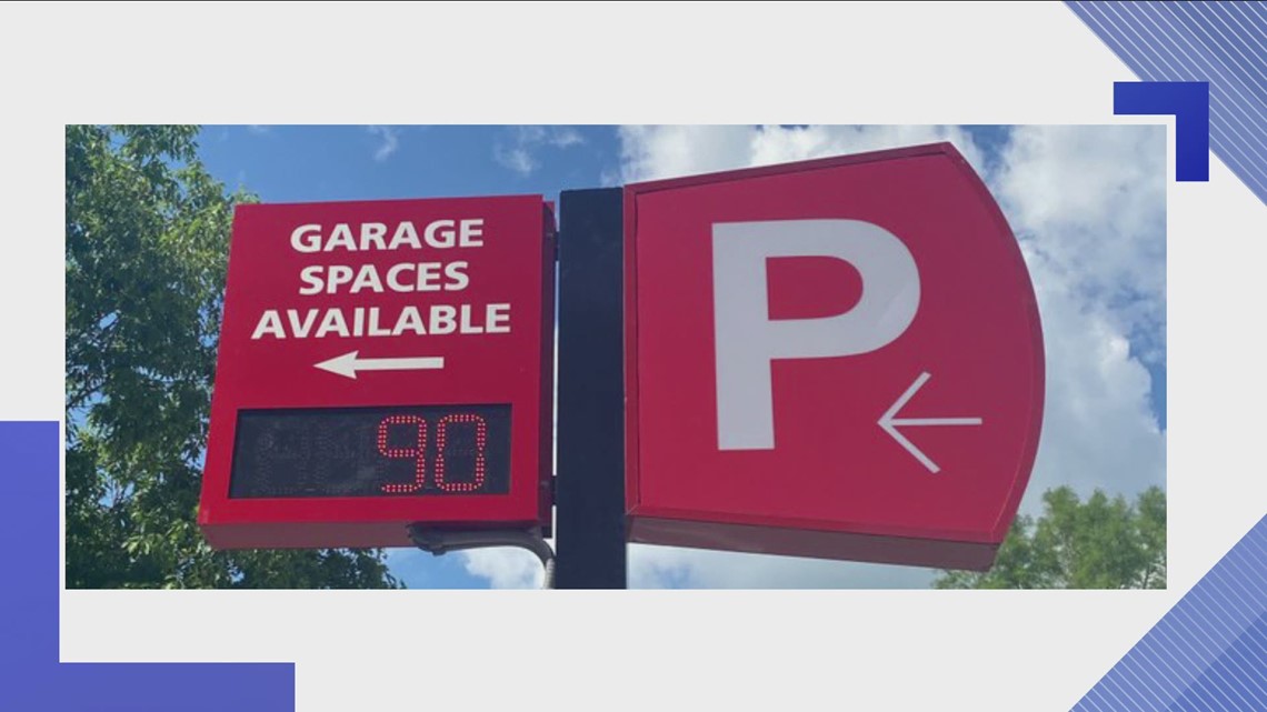 Digital parking spot signs installed for two downtown garages in ...