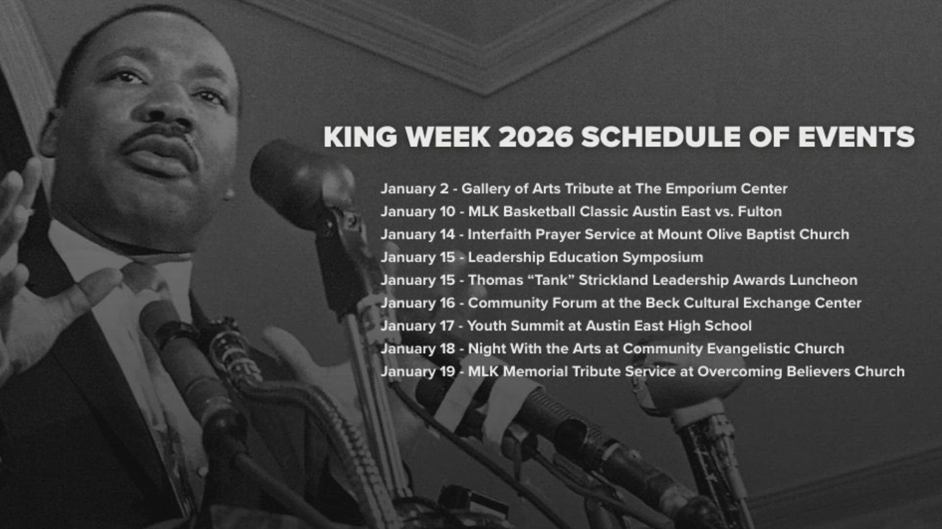 King Week 2026 to celebrate the life and legacy of Dr. Martin Luther ...