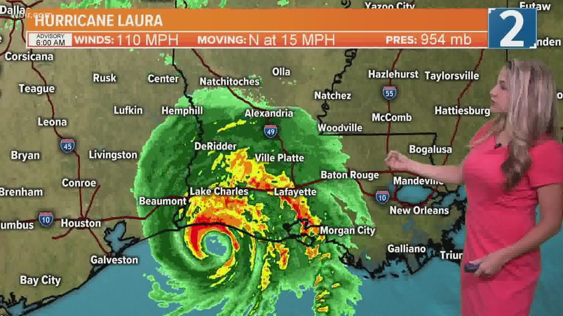 Watch: Hurricane Laura moves inland as Category 2 storm | wbir.com