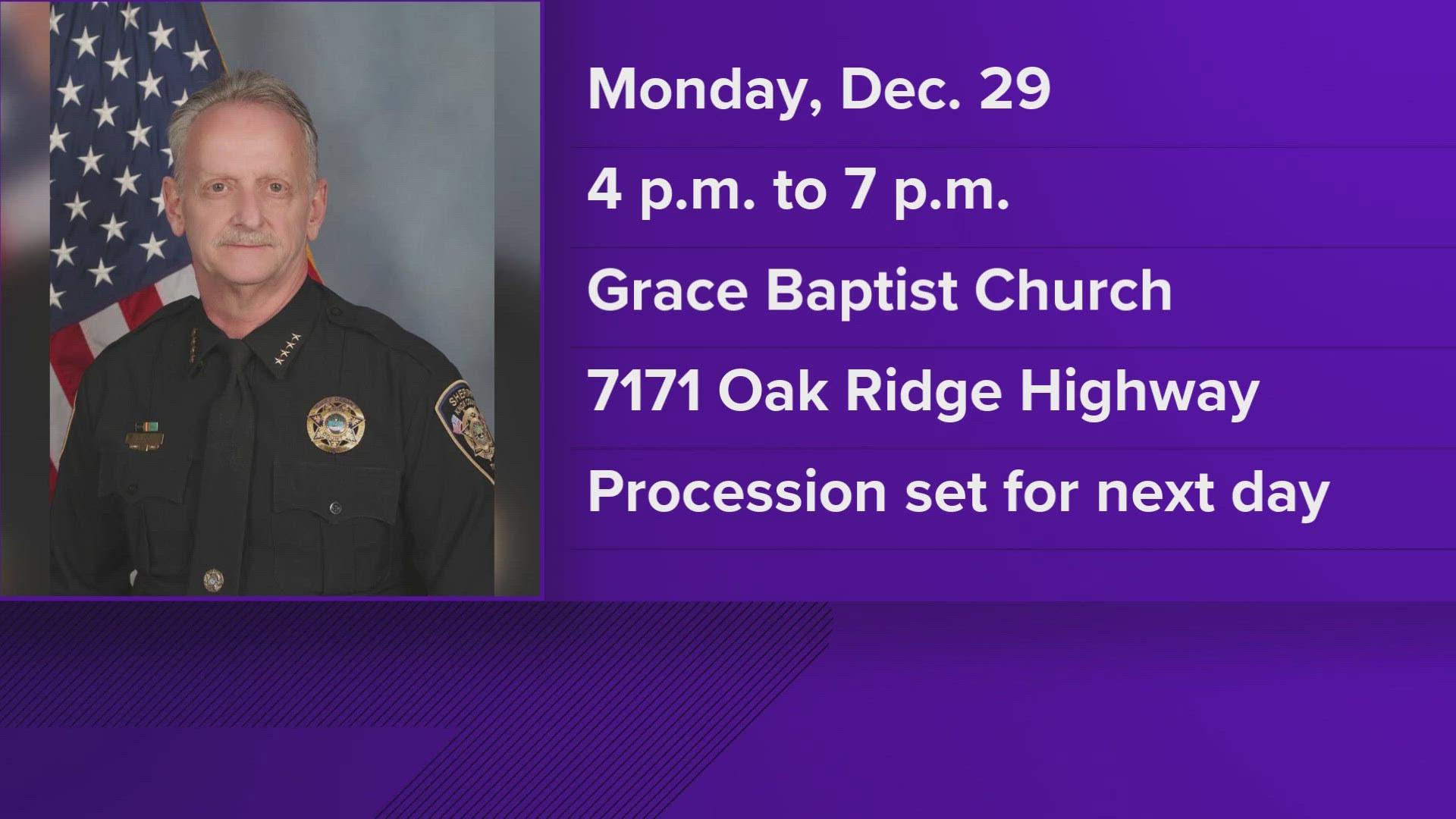 KCSO Chief Deputy Bernie Lyon's funeral arrangements happening Monday ...