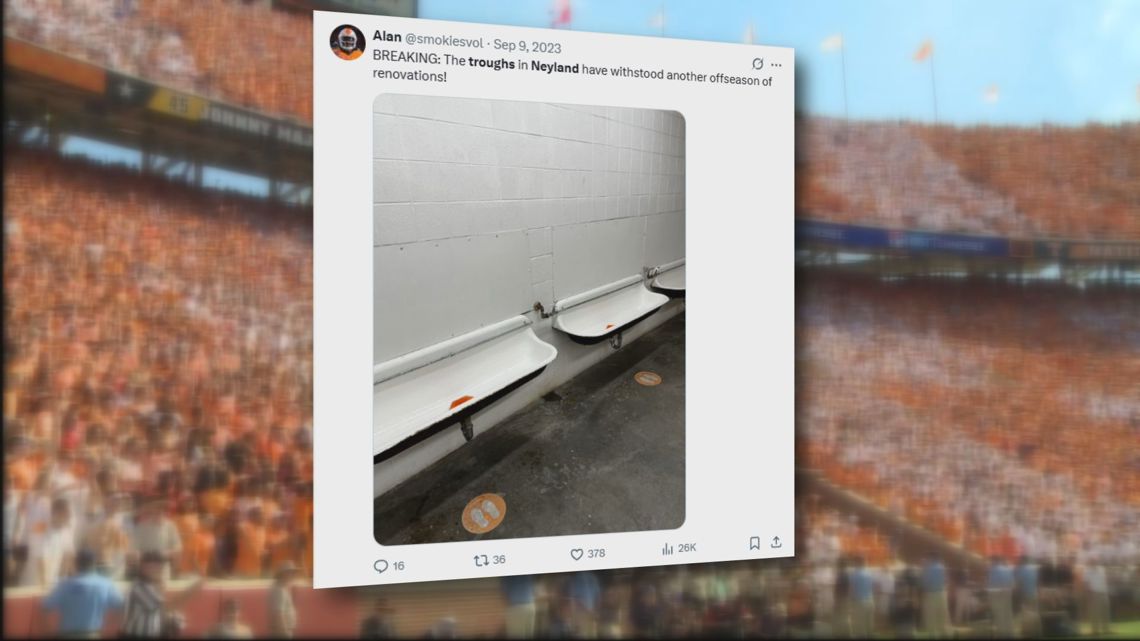 UT removes some of the troughs in men's restrooms at Neyland Stadium ...