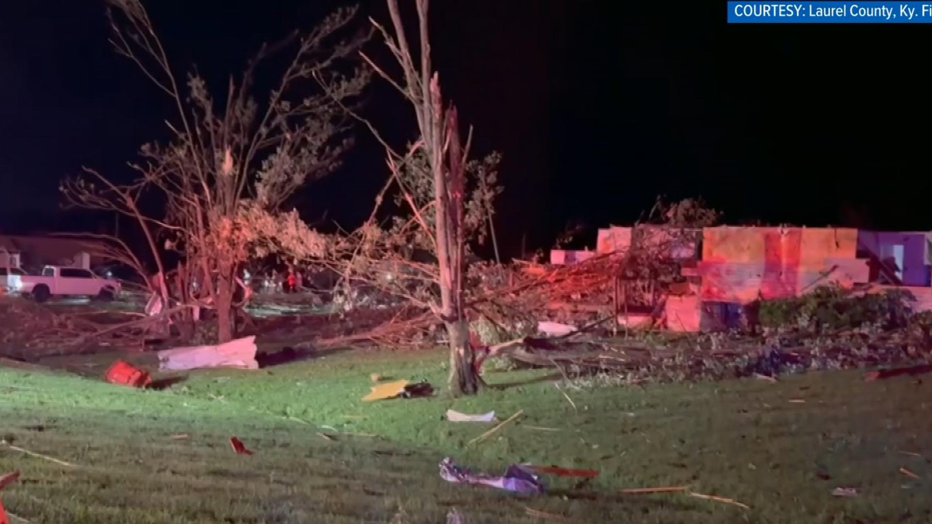 WATCH: Strong storms and tornado hit Laurel County, KY early Saturday ...