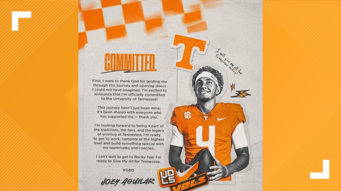 Joey Aguilar joins Tennessee as new quarterback | wbir.com