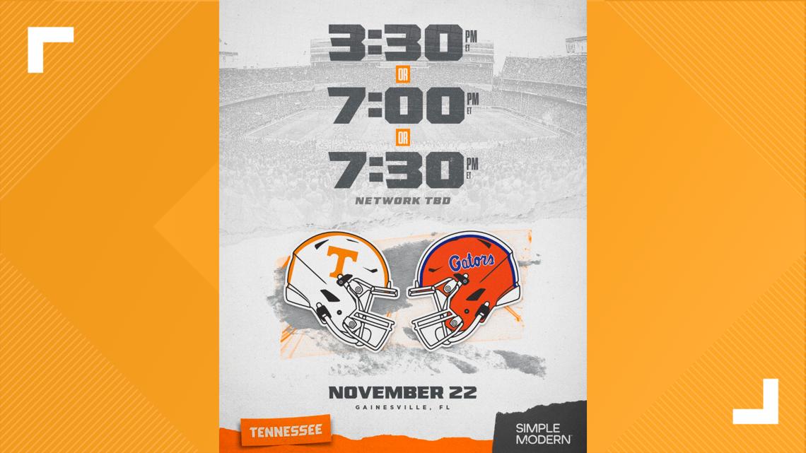 Vols announce potential game times for matchup against Gators | wbir.com