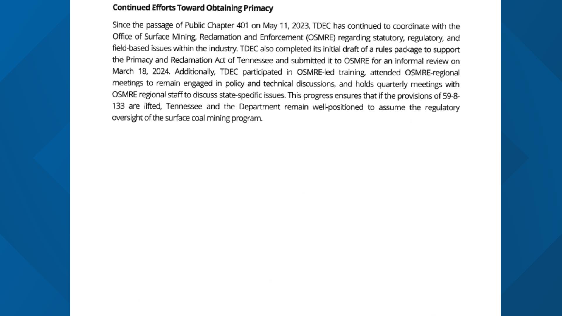 State leader and advocate differ on approval of coal mine permit | wbir.com