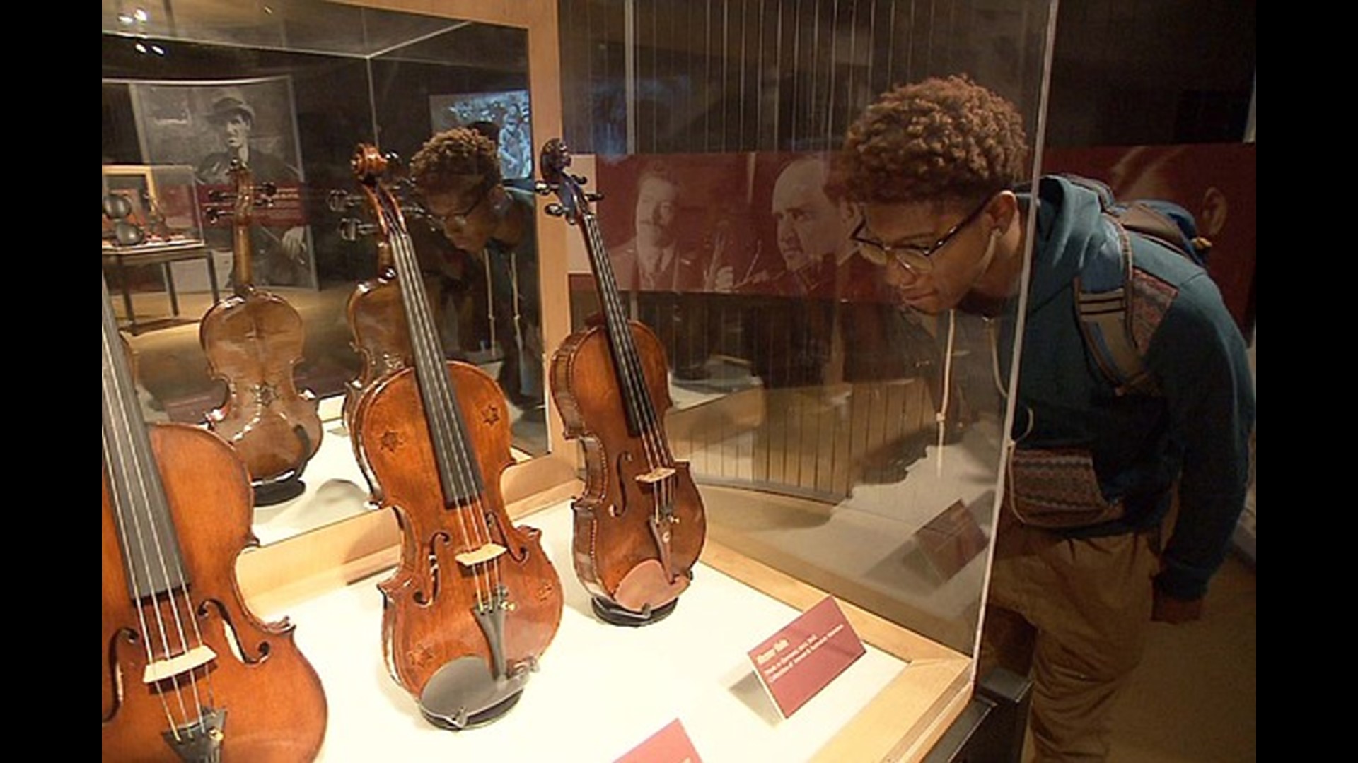 Exhibit featuring violins played by Jewish musicians during the ...