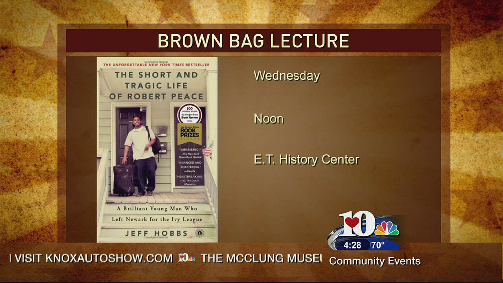 Brown Bag Lecture: The Short and tragic life of Robert Peace set for ...