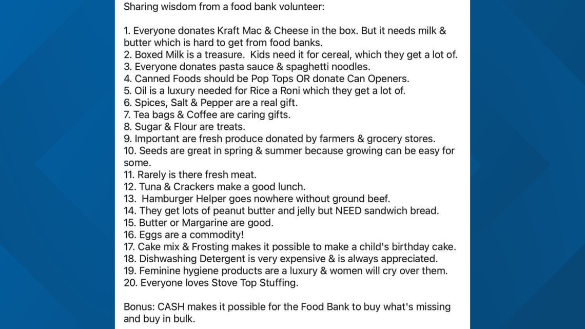 Viral social media post encourages people to continue donating to food ...