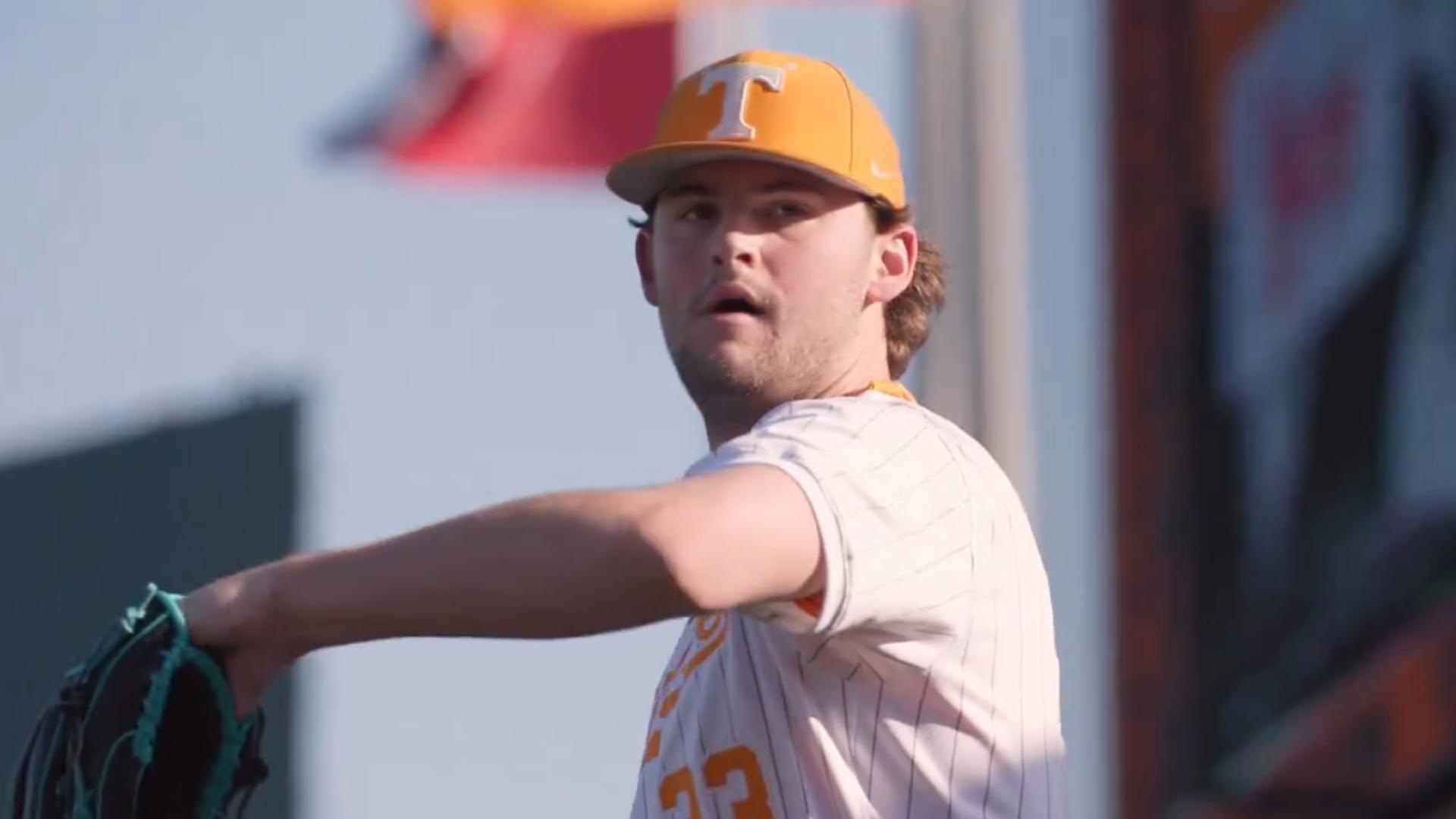 AJ Russell strikes out the side in season debut for Tennessee | wbir.com