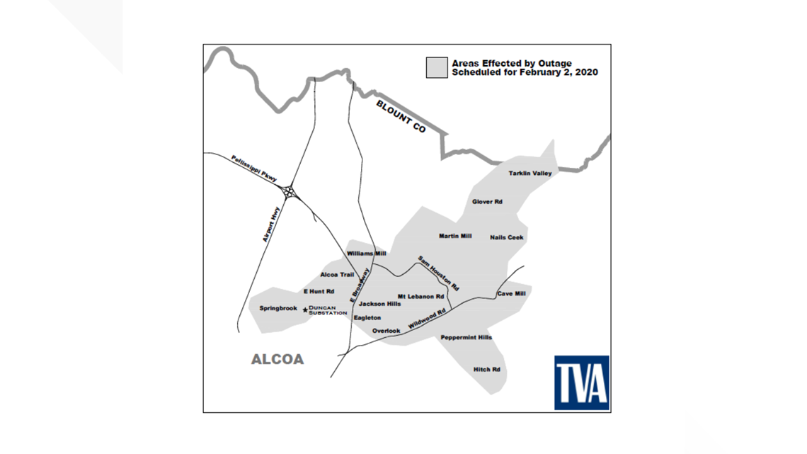 Power outage planned early Sunday morning in Alcoa for work on ...