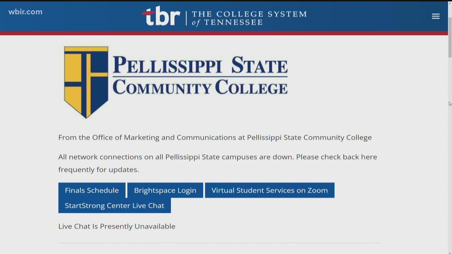 Pellissippi State Community College sees network outage during finals ...