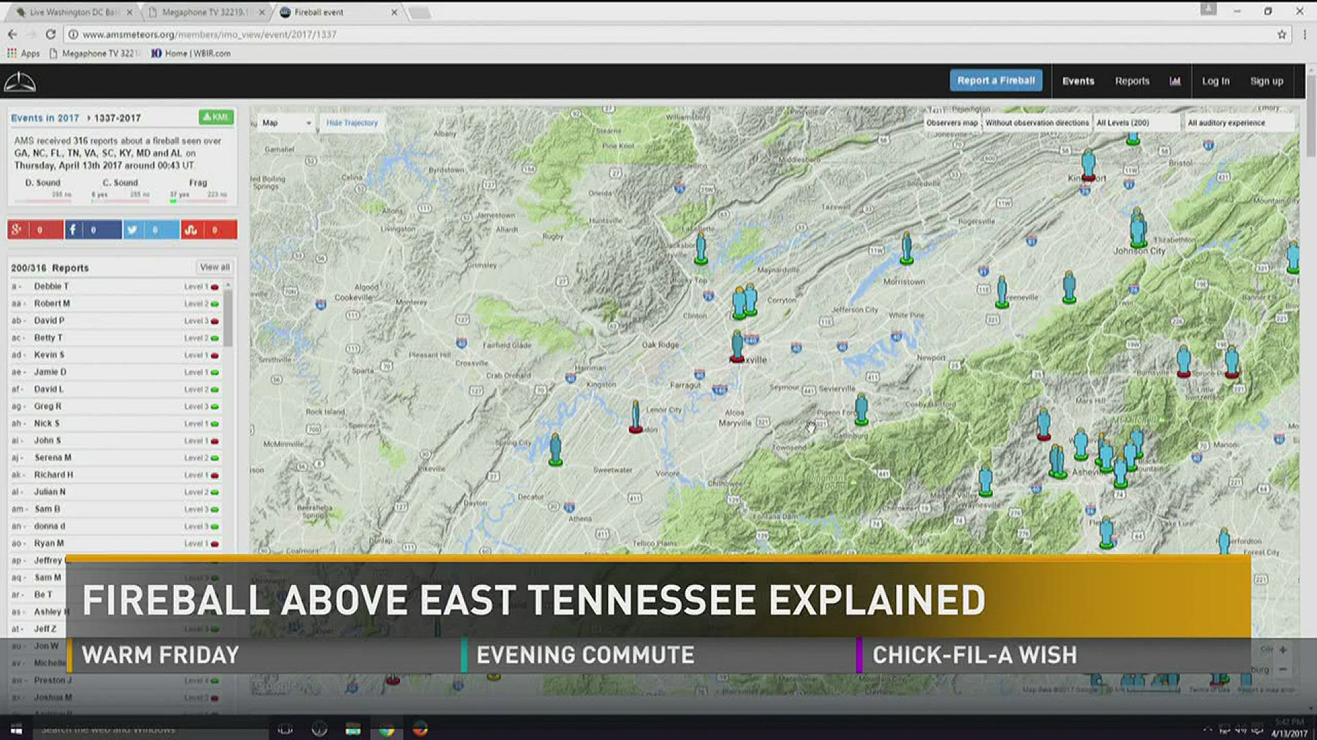 What was that light streaking across the East Tenn. sky? | wbir.com