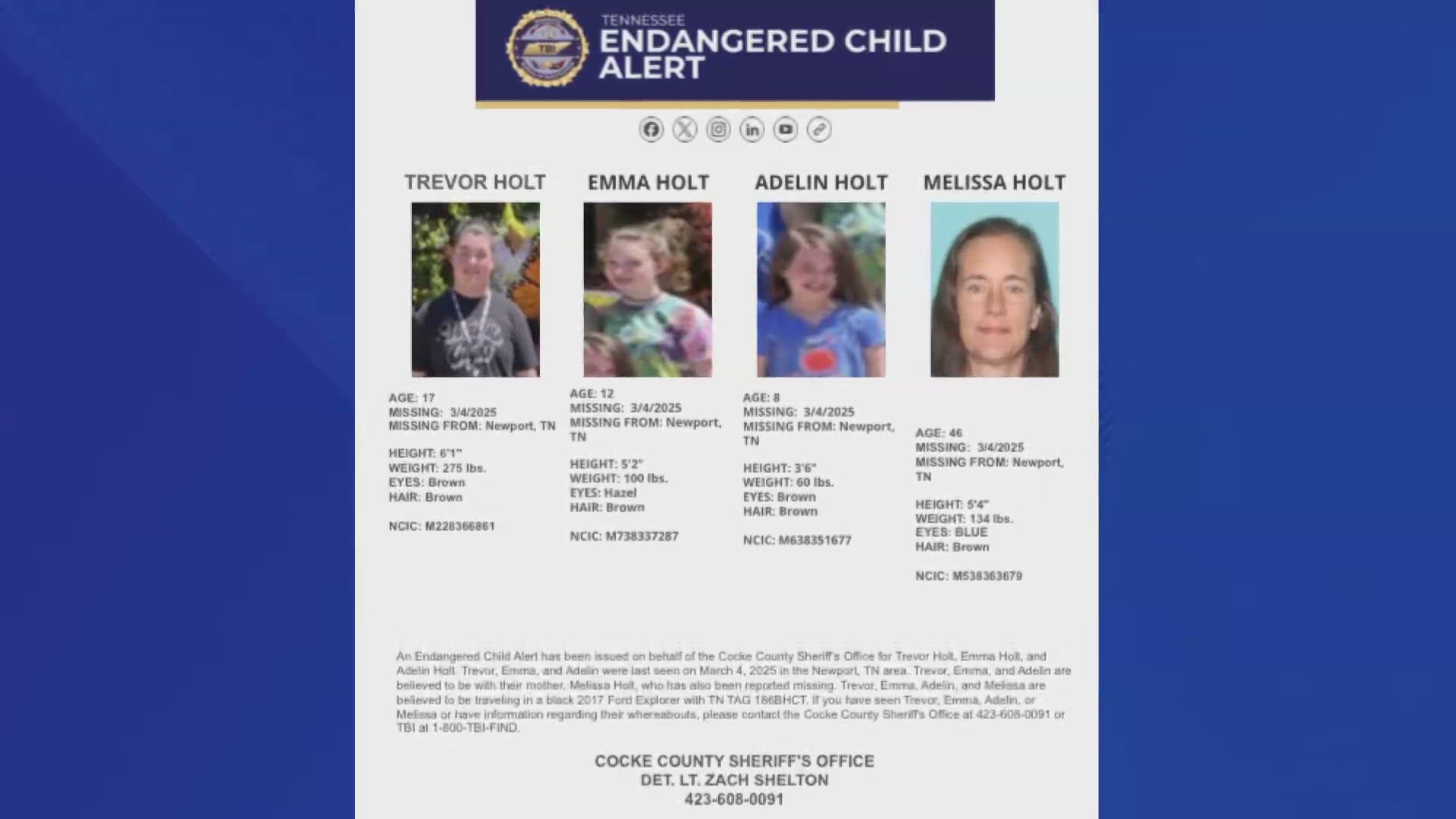 TBI: 3 missing children and mother out of Cocke County found safe | wbir.com