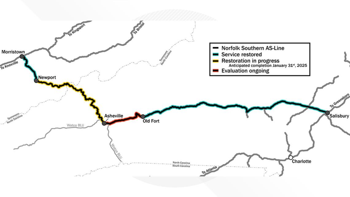 Norfolk Southern expects railroad tracks going through Asheville to be ...