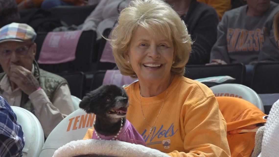 Lady Vol superfan sits courtside with her service dog | wbir.com