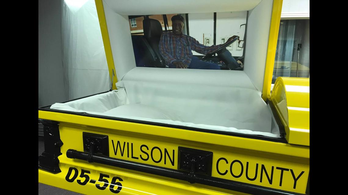 School bus themed casket | wbir.com