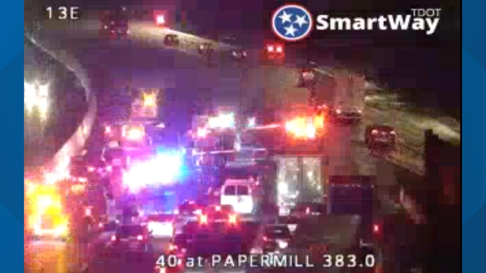 TDOT: All lanes of I-40 East at Papermill Drive back open after multi ...