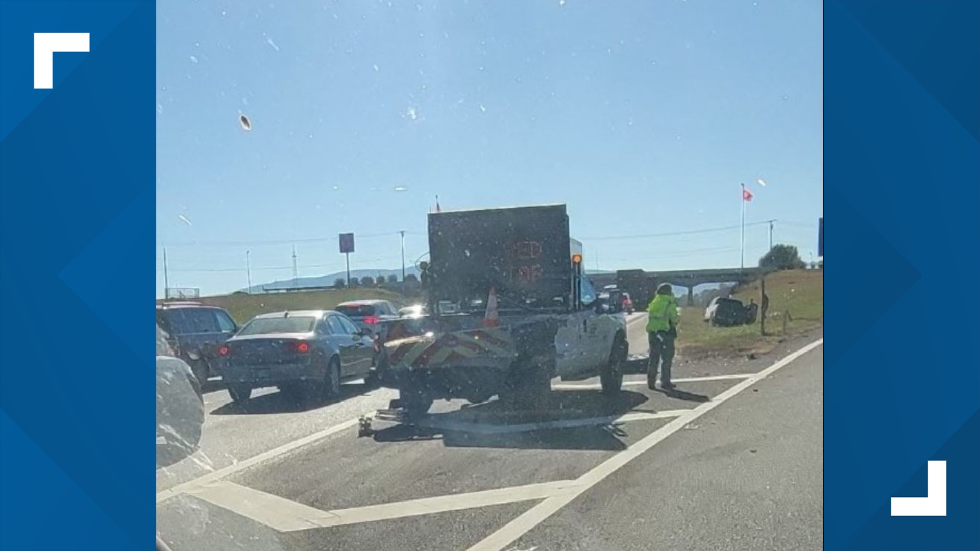 Car crashes into TDOT queue truck on I-40 near an exit split | wbir.com