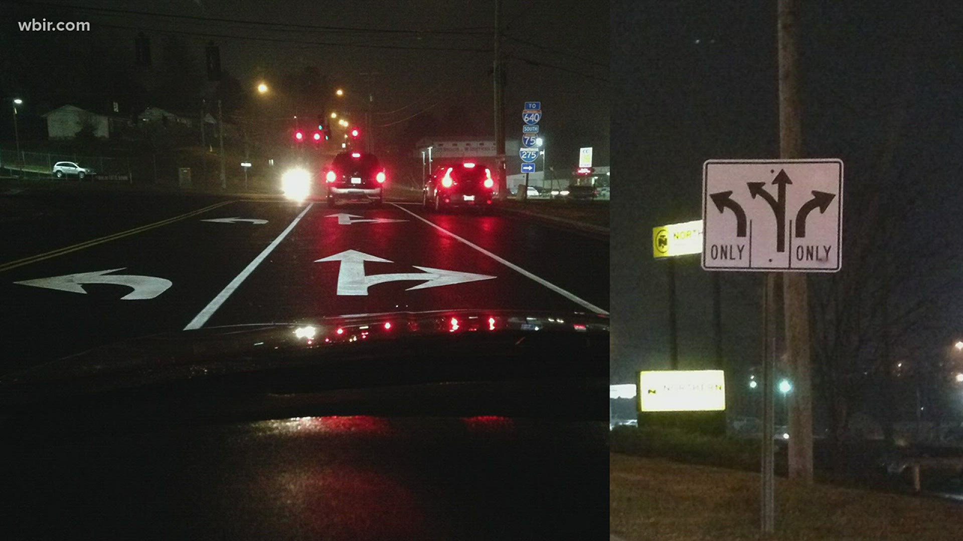 Crews fixing mismatched road, sign markings in North Knoxville | wbir.com