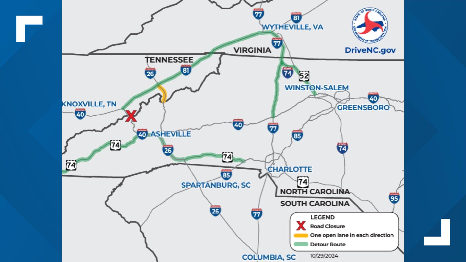 North Carolina's I-40 closure from Hurricane Helene prolonged by new ...