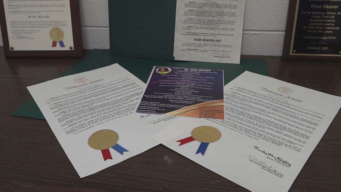Oak Ridge native honored as Oct. 4 becomes Rose Weaver Day | wbir.com