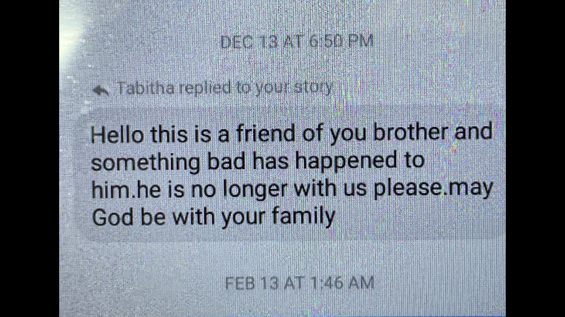 Family receives mysterious text message about missing brother | wbir.com