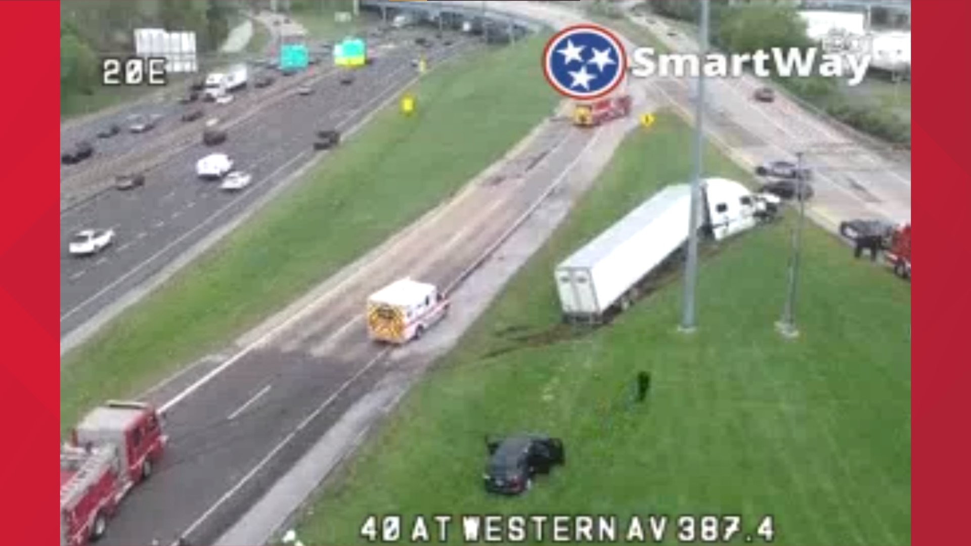 Tdot Crash Involving Semi Truck Closes Lane Of I 40 East Exit Ramp To