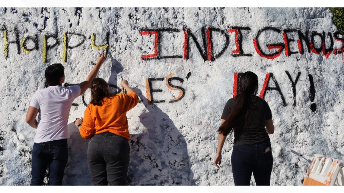 UT students paint The Rock for Indigenous Peoples' Day | wbir.com