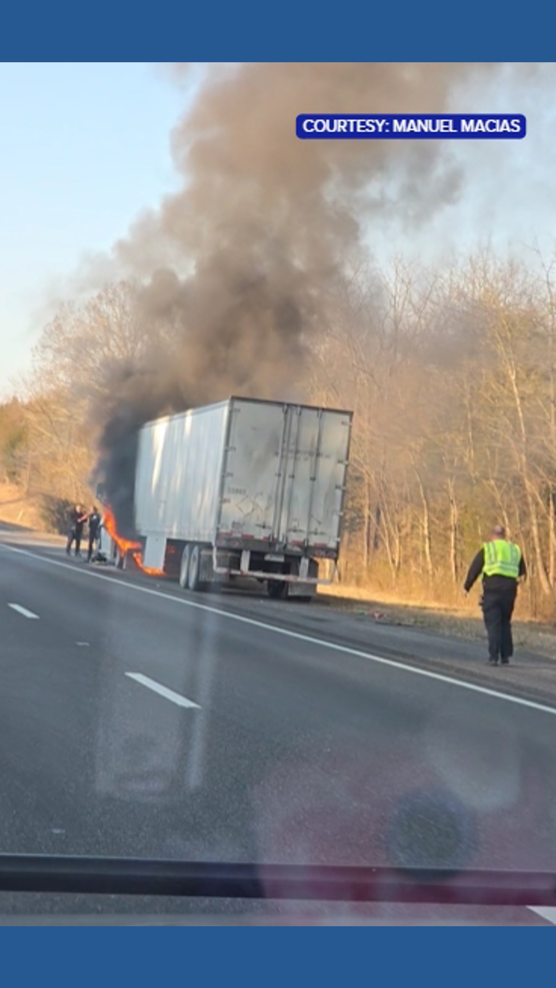 Semi truck catches fire on interstate | wbir.com