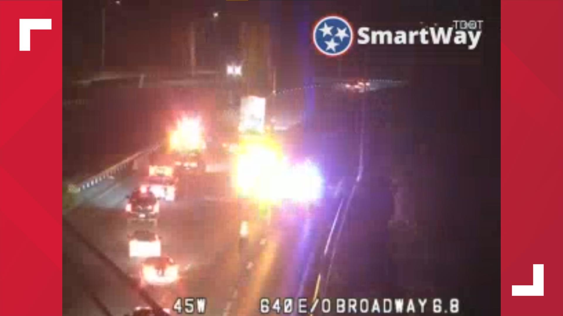 TDOT: Crash on I-640 West in Knoxville blocks lane, traffic backed up ...